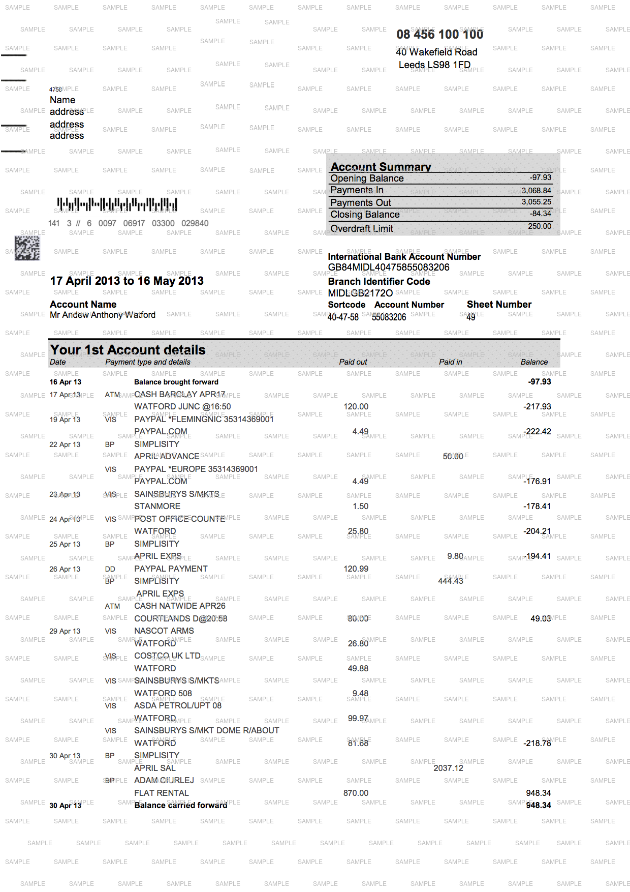 Example Replacement Documents & Sample Letters