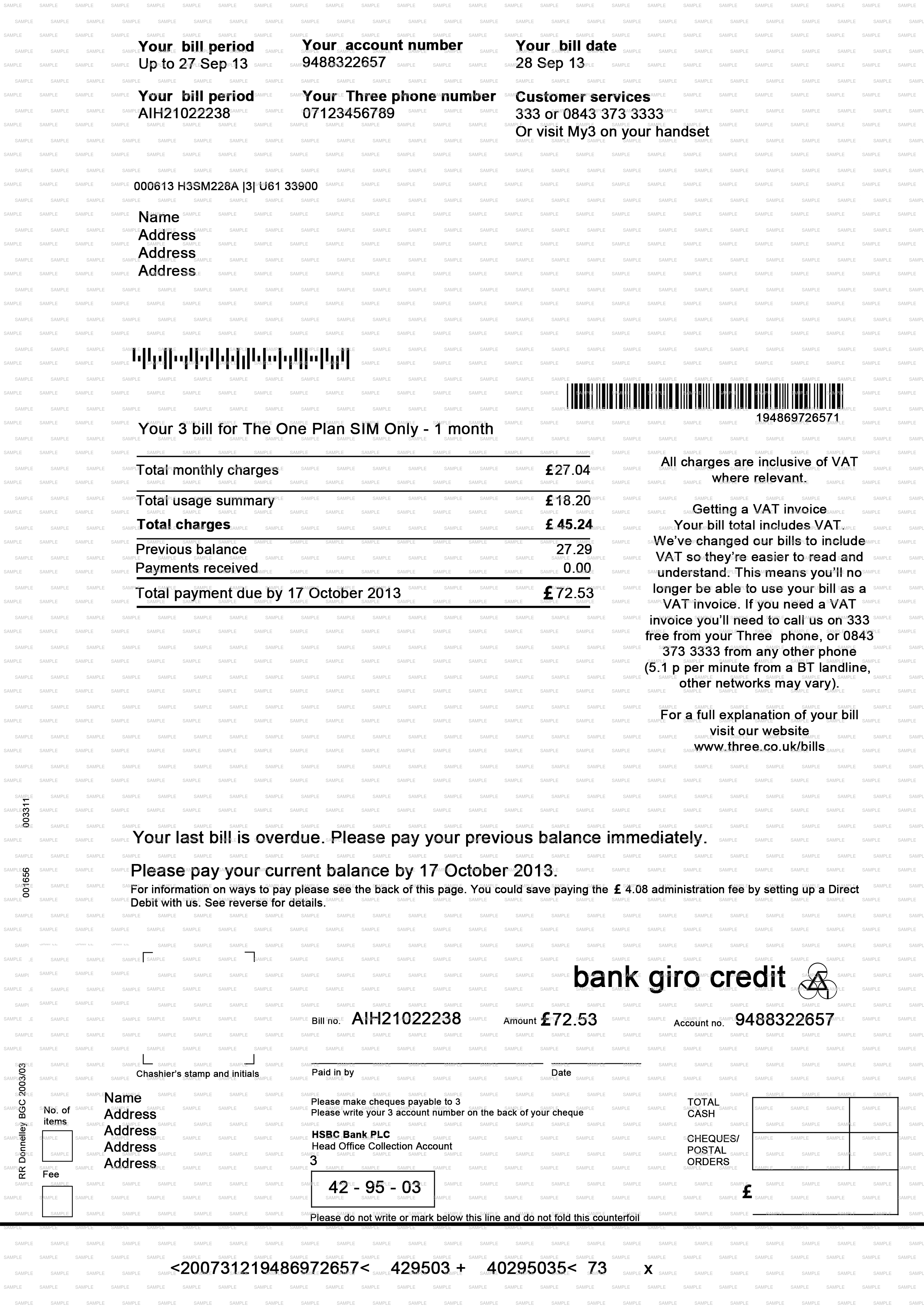Example Replacement Documents & Sample Letters